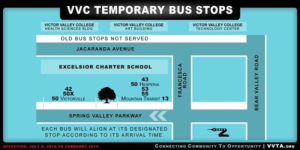 CANCELLED: Long Term VVC Bus Stop Relocation Begins Monday, July 9 - SBCTA
