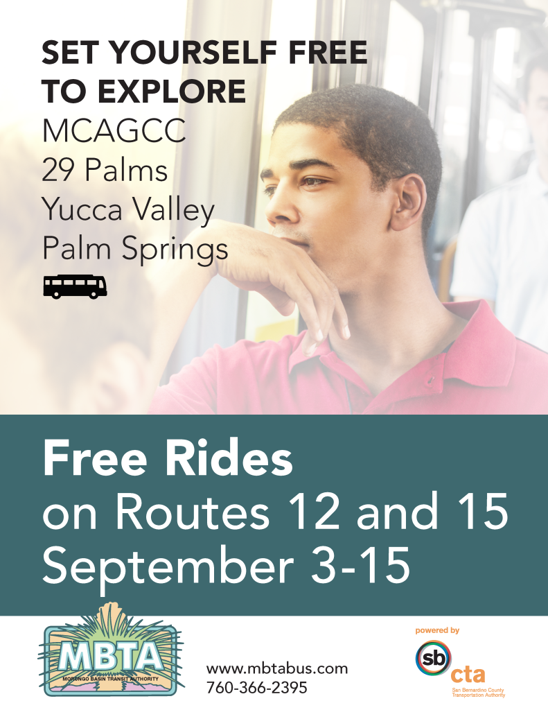 Ride Free with MBTA from September 3-15th on Routes 12 and 15 - SBCTA