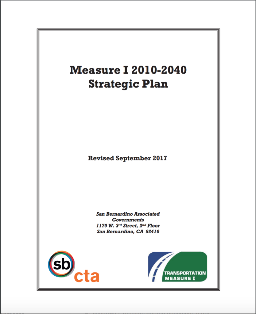 Measure I Strategic Plan - SBCTA