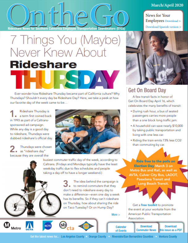 On-the-Go Commuter Newsletter For ETCs: March/April 2020 Edition ...