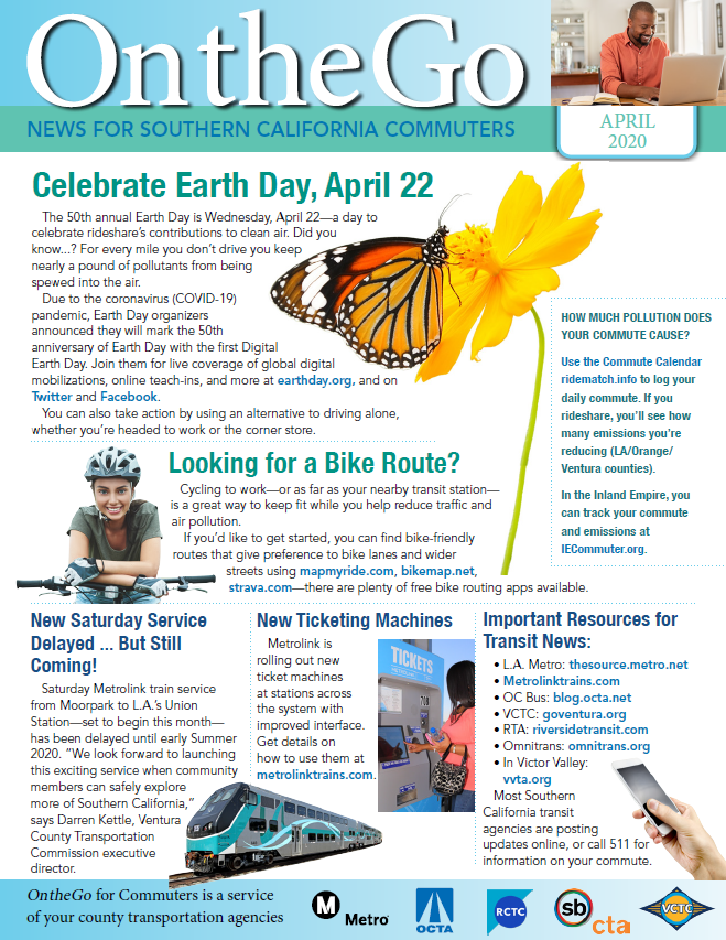 On-the-Go Commuter Newsletter: April 2020 Edition Released - SBCTA