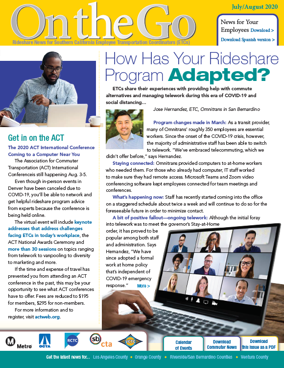 On-the-Go Commuter Newsletter For ETCs: July/August 2020 Edition ...