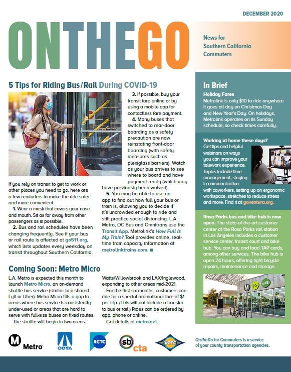 On-the-Go Commuter Newsletter: December 2020 Edition Released - SBCTA