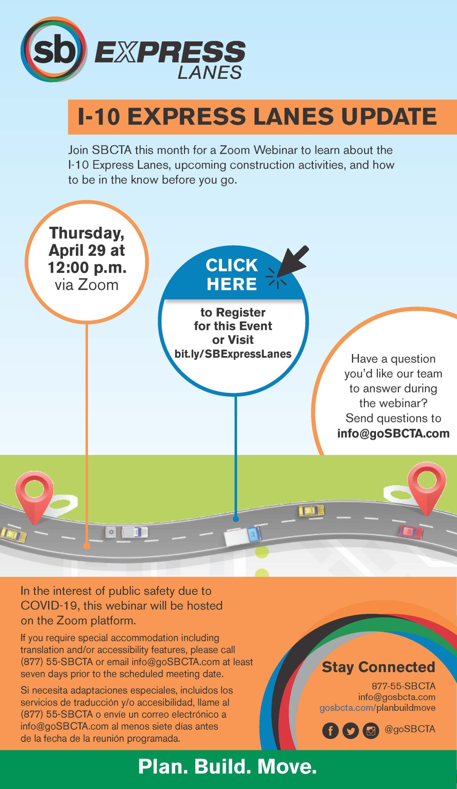 Register: I-10 Express Lanes Update Webinar on April 29th - SBCTA
