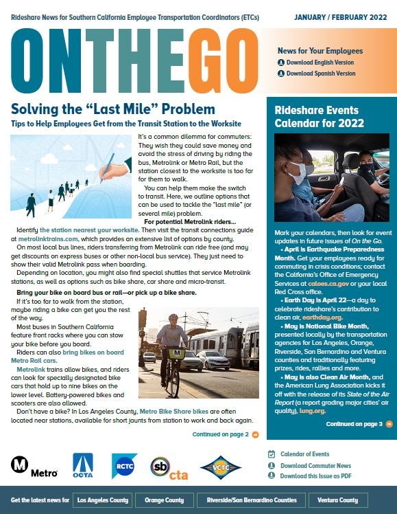 On-the-Go Commuter Newsletter For ETCs: January/February 2022 Edition ...