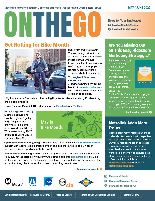 On-the-Go Commuter Newsletter For ETCs: May/June 2022 Edition Released ...