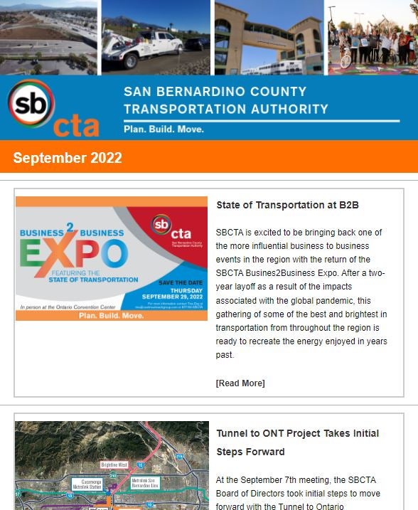 goSBCTA Newsletter: September 2022 Edition Released - SBCTA