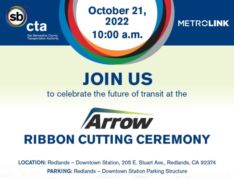 Join us for the Arrow Ribbon Cutting! - SBCTA