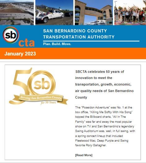 goSBCTA Newsletter: January 2023 Edition Released - SBCTA