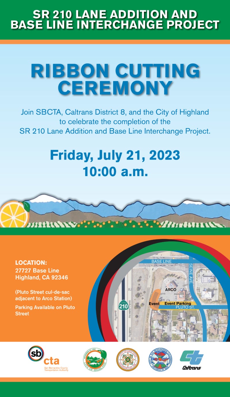 SR 210 Lane Addition and Baseline Interchange Project Ribbon-Cutting ...