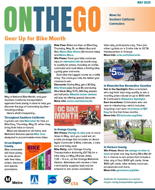 On-the-Go Commuter Newsletter: May 2025 Edition Released - SBCTA